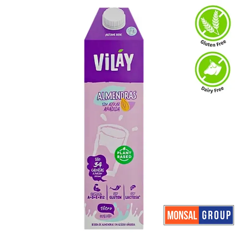 Leche - Bebida Vegetal De Almendras 1 Litro Vilay Sin Azucar Añadida ...